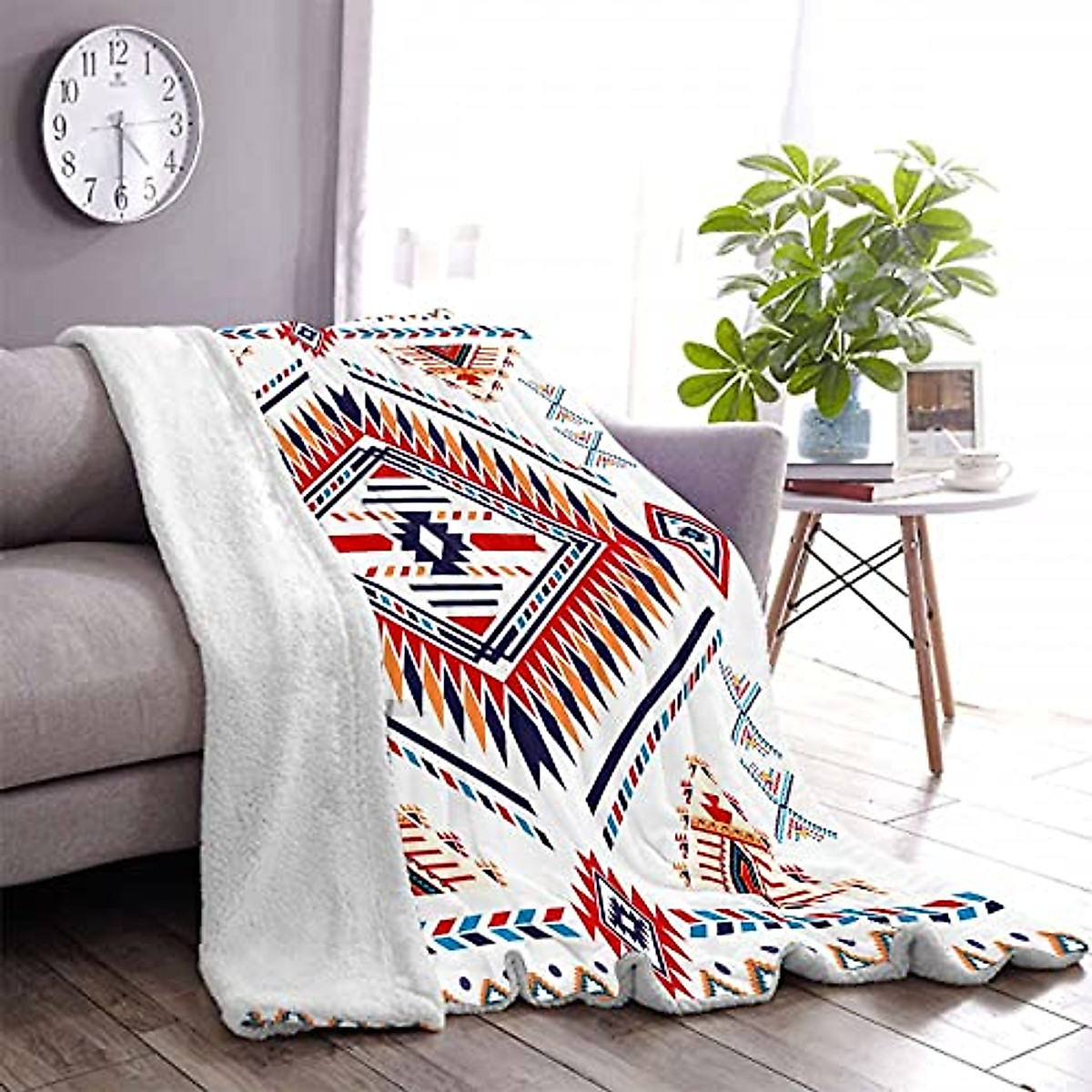 Juirnost Native American Blanket Aztec Blanket Mexican Blanket Western Throw Blankets Indian Blankets Navajo Blanket Southwestern Throw Blanket Beige Tribal Boheiman Blanket Ethnic Geometric Blanket