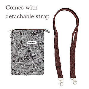 allydrew Mini Crossbody Cell Phone Bag, Front Flap/Brown Leaves