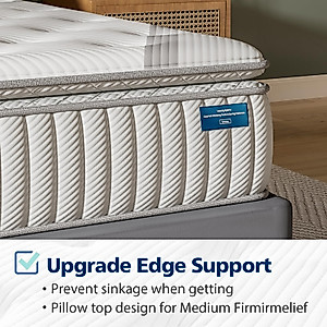 Lechepus Queen Mattress,12Inch Gel Memory Foam Hybrid Mattress with Pocket Spring,Queen Size Mattress in Box, Medium Firm Mattress for Comfort Sleep,10 Years Support,CertiPUR-US Foam