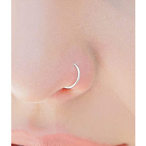 MODRSA Fake Nose Ring Hoop Fake Nose Rings for Women Men Fake Nose Piercing Fake Nose Rings Fake Double Hoop Fake Nose Ring