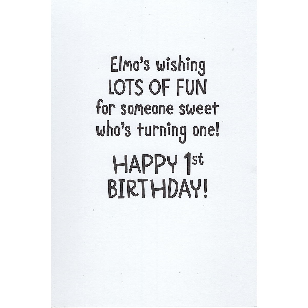 Heartline Elmo Happy 1st First Birthday (Age 1) - Elmo's Wishing You LOTS OF FUN for Someone Sweet Who's Turning One! Happy 1st Birthday!