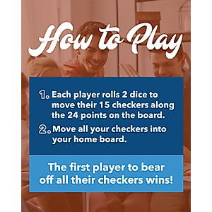 WE Games Backgammon Set, Board Games for Adults - Travel Games - Magnetic with Navy Blue Leatherette Backgammon Board and Carrying Strap - Travel Backgammon Sets for Adults