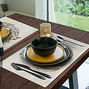 Fall Placemats Pumpkins Wreath Autumn Harvest Home Place Mats for Dining Table 12 x 16 Inch Blessed Thanksgiving Every Day Use Autumn Dinner Mat House Decor Set of 4