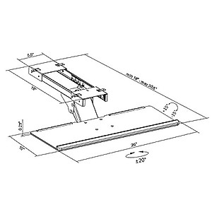 VIVO Adjustable Computer Keyboard and Mouse Platform Tray Deluxe Smooth Rolling Track Under Table Desk Mount, Black, MOUNT-KB04C