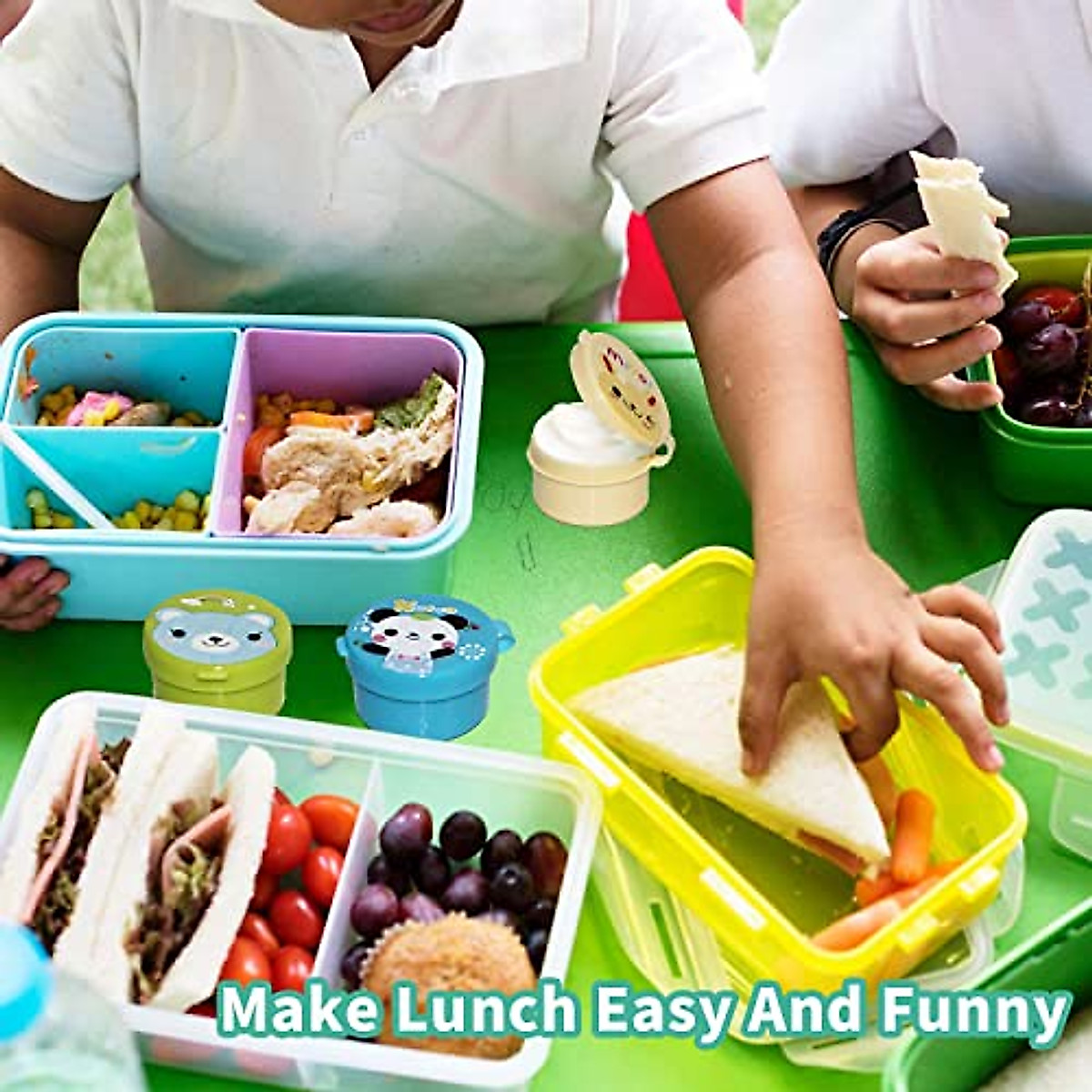 Elykorrne 8 Pack Salad Dressing Container To Go, 0.9oz Small Condiment Containers with Lids, Plastic Condiment Cup, Reusable Sauce Containers Leak-proof for Lunch Bento Box Kids