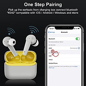Kingstar Wireless Earbuds for Android,Bluetooth 5.2 Earbuds with Microphone Active Noise canceling Ear Buds Touch Control LED Display Blue Tooth Headphone HiFi Stereo for iPhone USB-C Charging