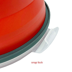 CARTINTS Red Collapsible Food Storage Bowls Silicone Travel Bowls with Leakproof Lids, Microwave and Freezer Safe, Set of 4