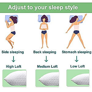 ASHOMELI Pillows Standard 2 Pack Shredded Memory Foam Pillows Cooling Adjustablefor Sleeping Good for Side and Back Sleeper with Washable Removable Bamboo Cover