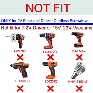 9V Charger for Black and Decker Cordless Screwdriver LI2000 LI3100 BDSC20C BDCS40G GSL35 for Black and Decker Charger Cord Number 90593303 & 90593303-01