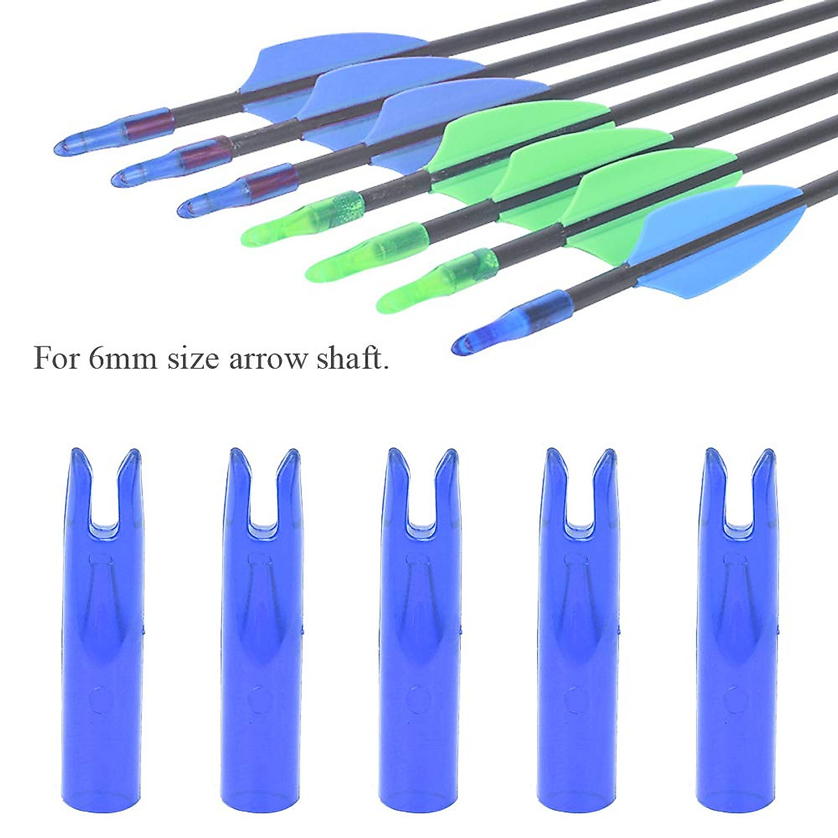 50 Pack Archery Arrow Nock, Arrow Nock Practical Archery Accessor Portable, for DIY Hunting Arrows Recurve Bow Compound Bow 6mm Shaftment(Blue)
