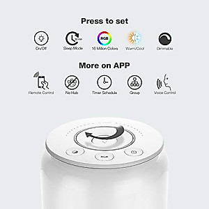 Lepro Smart Table Lamp for Bedroom Bedside Lamp Works with Alexa Google Home, Tunable White & RGB Color Changing Dimmable LED Nightstand Touch Lamp, WiFi APP Phone Control Night Light
