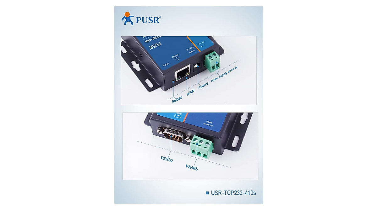 PUSR Modbus RTU to TCP Gateway - Fast Serial Converter