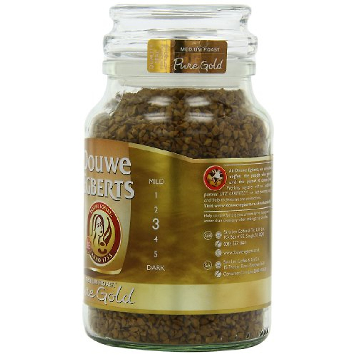 Douwe Egberts Pure Gold Instant Coffee, Medium Roast, 6.7-Ounce, 190g (Packaging May Vary)