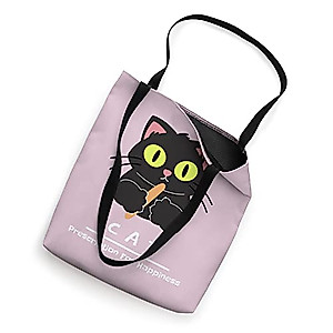 Prescription For Happiness Funny Black Cat Design Cat Owners Tote Bag