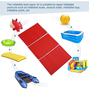 Vbestlife 6Pcs PVC Patch Repair Kit,Repair Patches Kit Set Accessory for Inflatable Raft Boat Canoe Kayak (Red) Red PVC Repair Patches