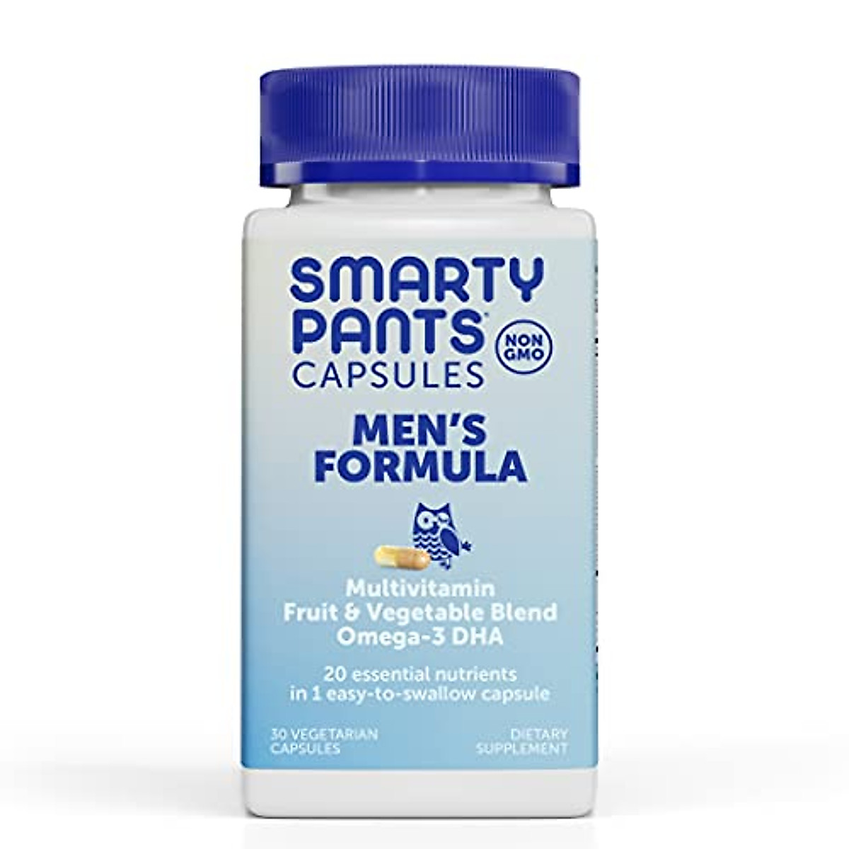 SmartyPants Multivitamin for Men: Omega-3 DHA, Zinc for Immunity, Vitamins D3, C, B6, Folate, Vitamin A, B12, One Per Day, 30 Capsules, 30 Day Supply