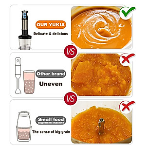 Immersion Hand Blender,600W Stainless Steel Stick Blender,4-in-1 Home Multi-Function Stick Mixer,6-Speed Handheld Blender,Mixing Cup,Food Chopper,Milk/Egg Mixer, Sauce/Soup,Puree Baby Food Machine