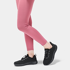 STQ Womens Walking Shoes Slip on Sneakers Arch Support Comfort Breathable Tennis Shoes Gym Workout All Black Size US 9