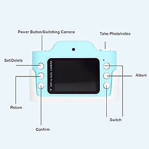VADUMA Kids Camera Built in WiFi Zero Ink Toddler Print Camera 24 Million Dual Camera Digital Camera ABS Material Ergonomic Design Camera