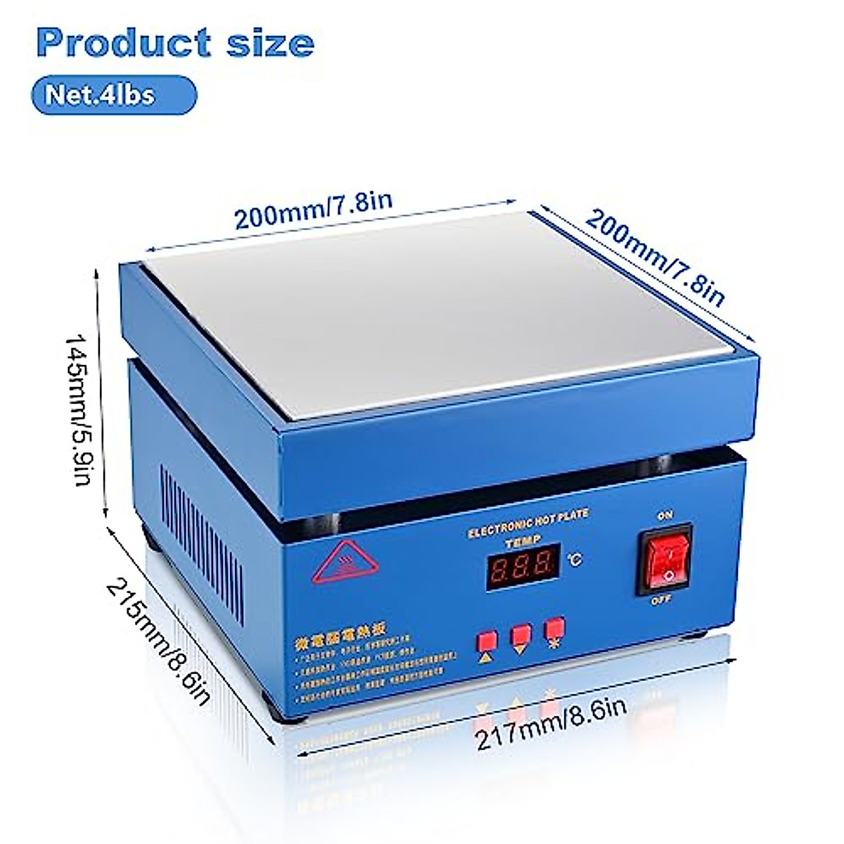 Soiiw Upgraded 110V 850W Soldering Hot Plate LED Microcomputer Electric Preheat Soldering Station Welder Hot Plate Rework Heater Lab 200X200mm Plate