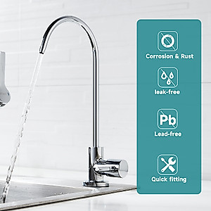 FVITA Drinking Water Kitchen Faucet Chrome Stainless Steel Sink Filter Water Faucet Reverse Osmosis Water Filter Faucet