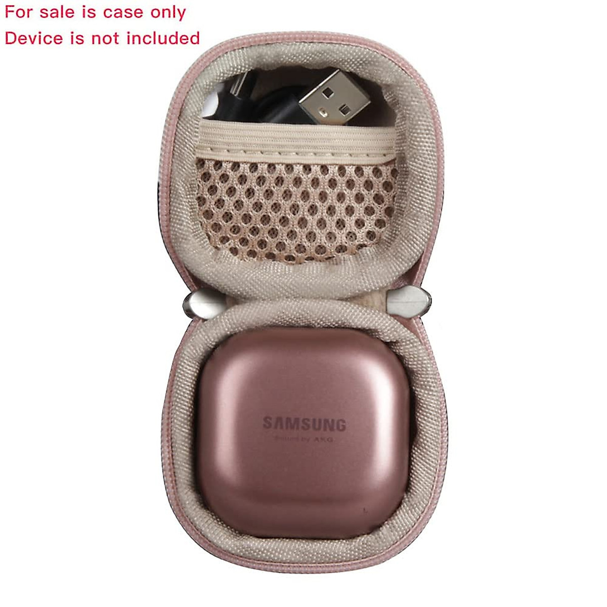 Adada Hard Travel Case for Samsung Galaxy Buds Live/Samsung Galaxy Buds Pro/Samsung Galaxy Buds 2 True Wireless Earbuds (Rose Gold)
