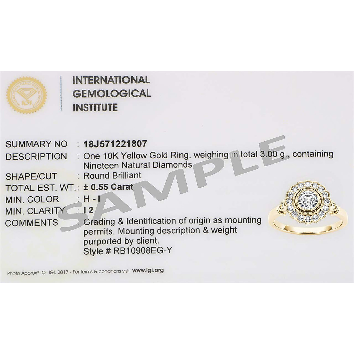 IGI Certified 14k Rose Gold 2 ct TDW Round Cut Diamond Double Halo Engagement Ring Set (I-J, I2)