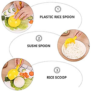 Hemoton 2pcs Plastic Rice Paddle Food Service Spoon Semicircular Rice Shovel Non Stick Rice Scooper Potato Server Spatula for Home Kitchen Restaurant Sushi Making