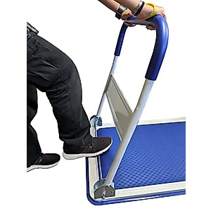 Upgraded Lifetime Appliance Extra Large Foldable Push Cart Dolly | 660 lbs. Capacity Moving Platform Hand Truck | Heavy Duty Space Saving Collapsible | Swivel Push Handle Flat Bed Wagon