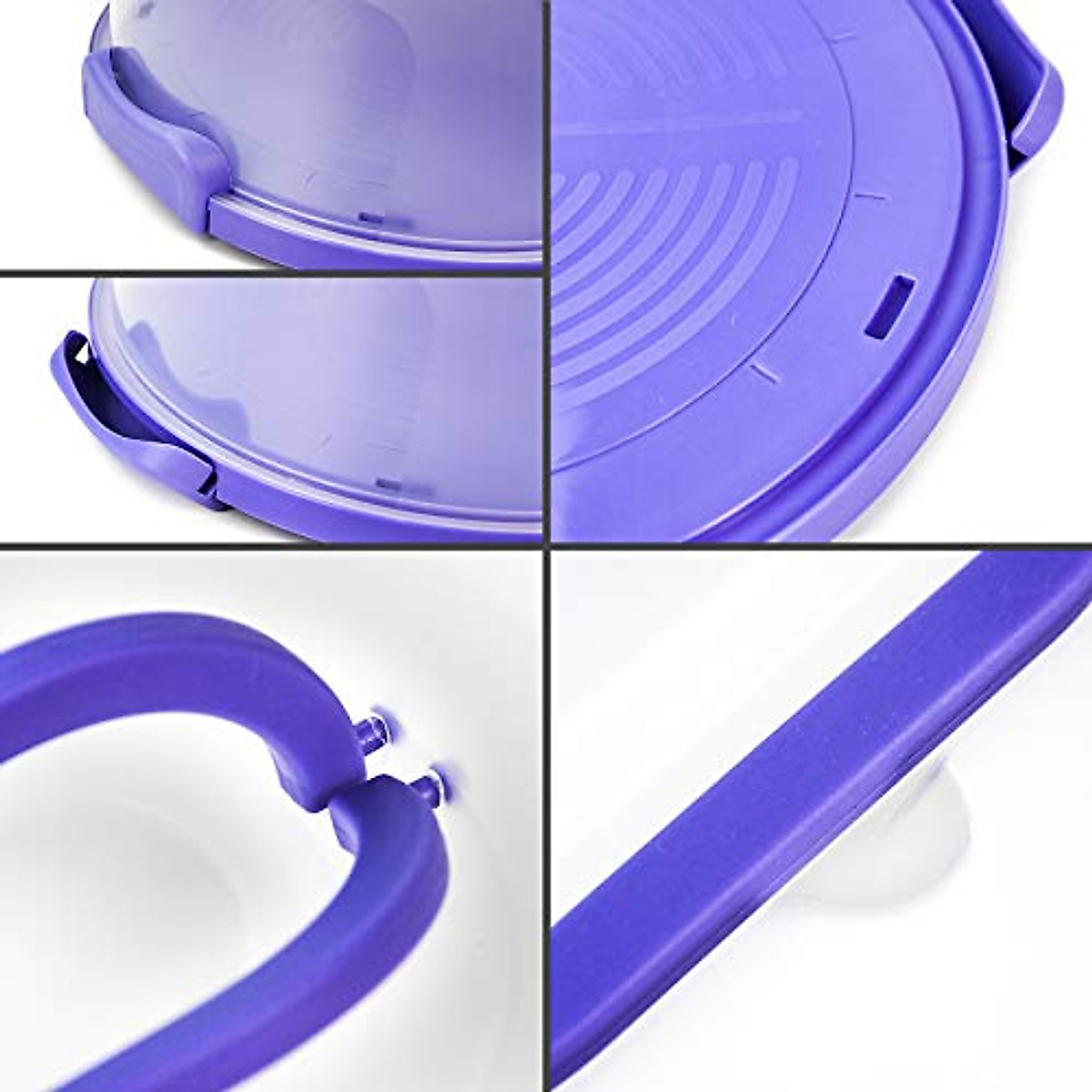 Zoofen Cake Carrier with Handle 10in Cake Stand Purple Cake Holder Cover Round Container for 10in or Less Size