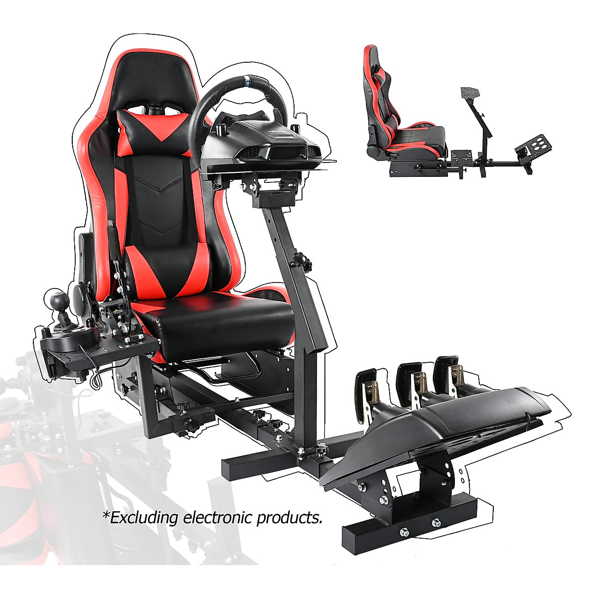 Anman G920 Racing Simulator Cockpit With Gaming Seat Fit for Logitech G25 G27 G920 G29, Thrustmaster Tx 458, T500 RS,PC, PS4 Adjustable Racing Simulator Mount Wheel Shifter Pedals NOT Included