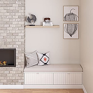 Ballucci Floating Shelf Extra Wide, 35.5" Wood Wall Mount Ledge with Invisible Bracket for Living Room, Bathroom, Kitchen, Nursery, 8" Deep, Oak Finish