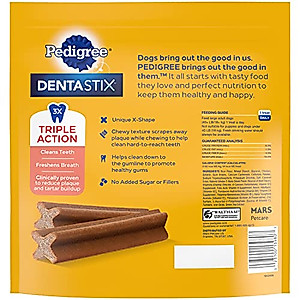 PEDIGREE DENTASTIX Large Dog Dental Treats Beef Flavor Dental Bones, 2.08 lb. Value Pack (40 Treats)