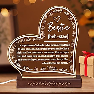 Weming Bestie Gifts for Women, Decorative Night Light Gifts, Sister Gifts, Bestie Birthday Gifts for Friends Coworker Workmates, Best Friendship Gifts for Christmas Thanksgiving Valentines Day,NL14