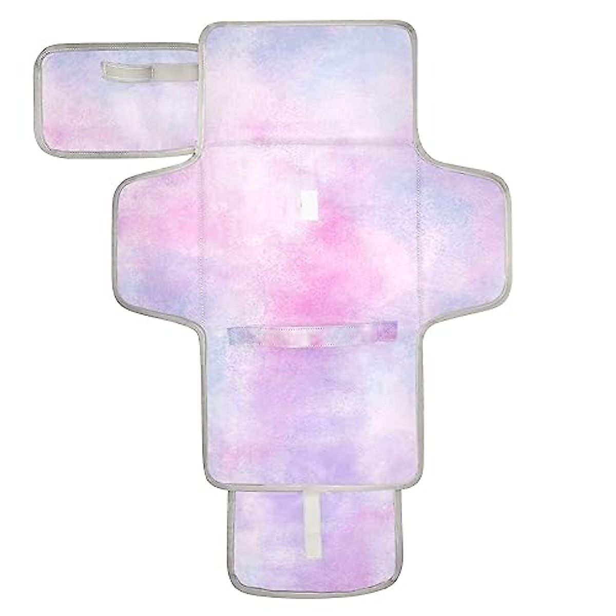 Colorful Tie Dye Portable Baby Changing Pad Travel Diaper Changing Pad Foldable Waterproof Changing Station with Built-in Pillow for Baby Newborn Essentials