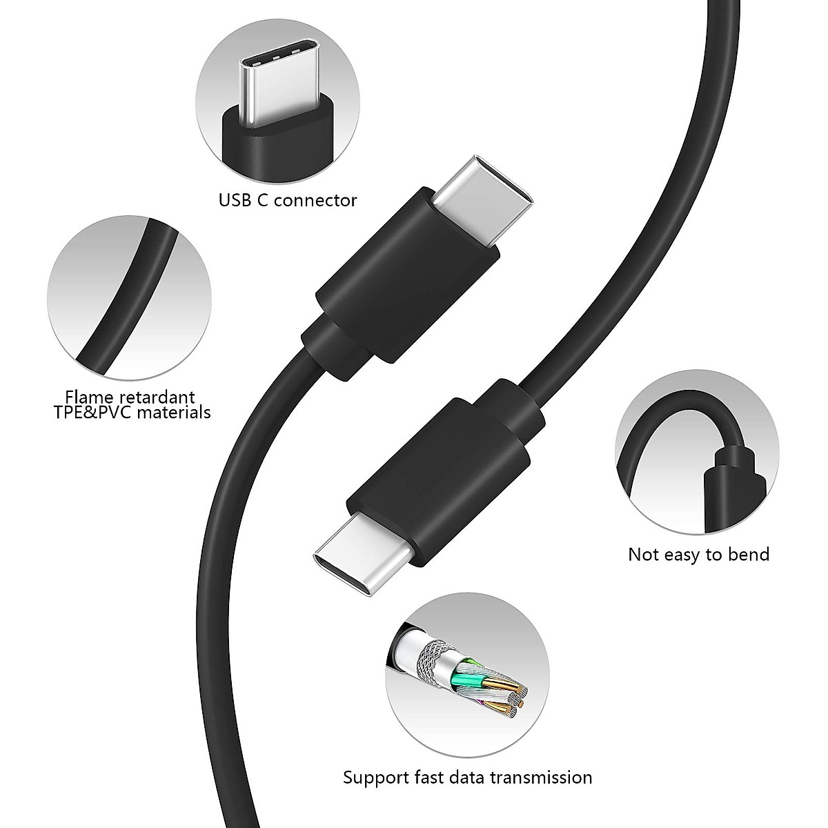 2Pack-USB C 3A 6.5Ft Fast Charger Cable for Charging New Fire HD10-11th Generation 2021 Kids Edition,Fire HD10 Plus,Fire HD10-9th Gen 2019 Kids Edition
