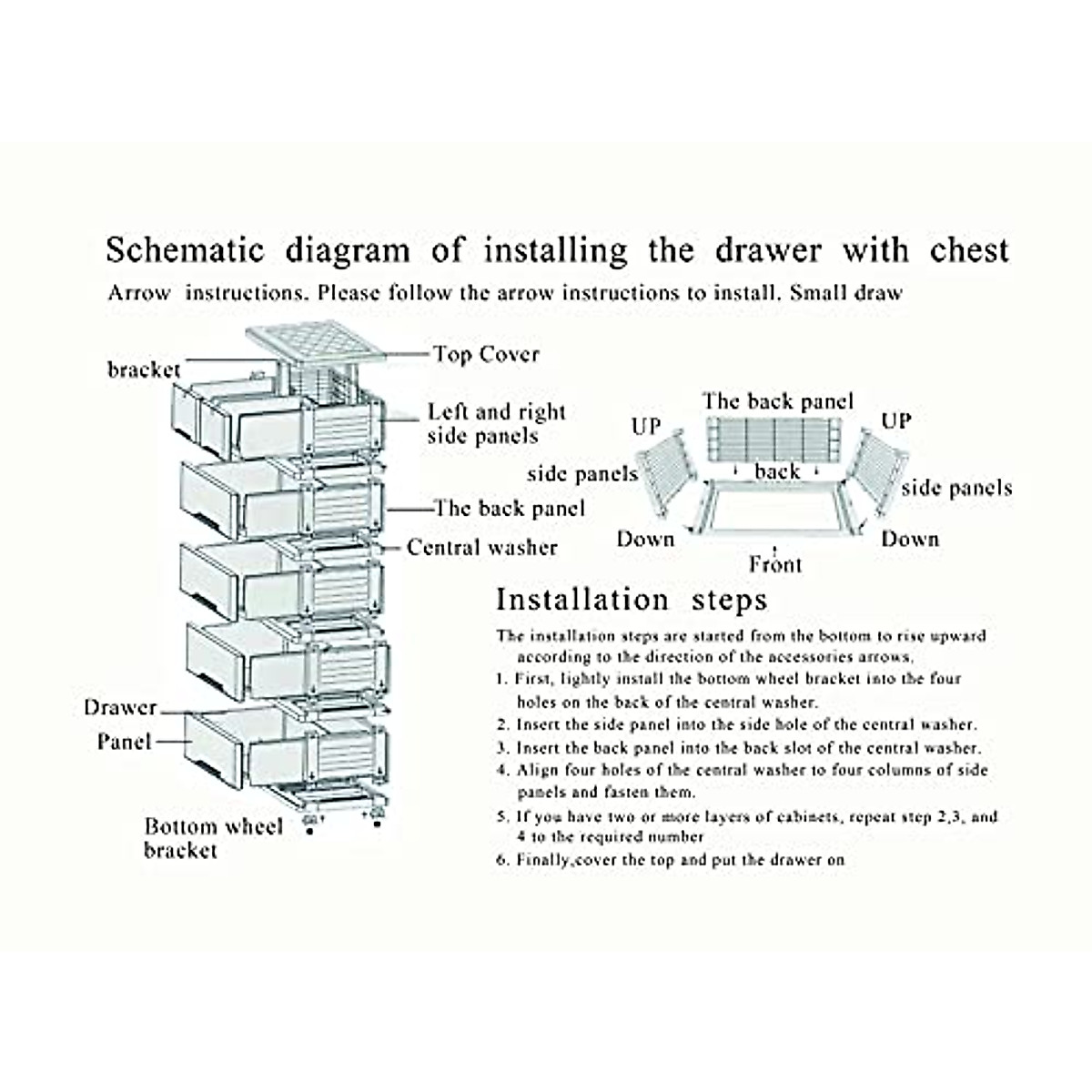 Plastic Drawers Dresser, 19.7x13.8x40.1" Furniture Storage Tower Unit with Wheel Furniture Storage Tower Unit Closet Drawers Tall Dresser Organizer, for Clothes,Playroom,Bedroom - 6 Drawer (Blue)