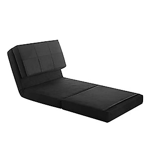 Urban Shop Ultra Suede Convertible Flip Chair, L28.5 x W29.53 x H23.0, Black