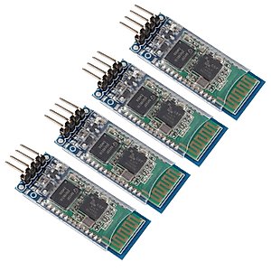 ACEIRMC 4pcs HC-06 RS232 4 Pin Wireless Bluetooth Serial RF Transceiver Module Bi-Directional Serial Channel Slave Mode for Arduino