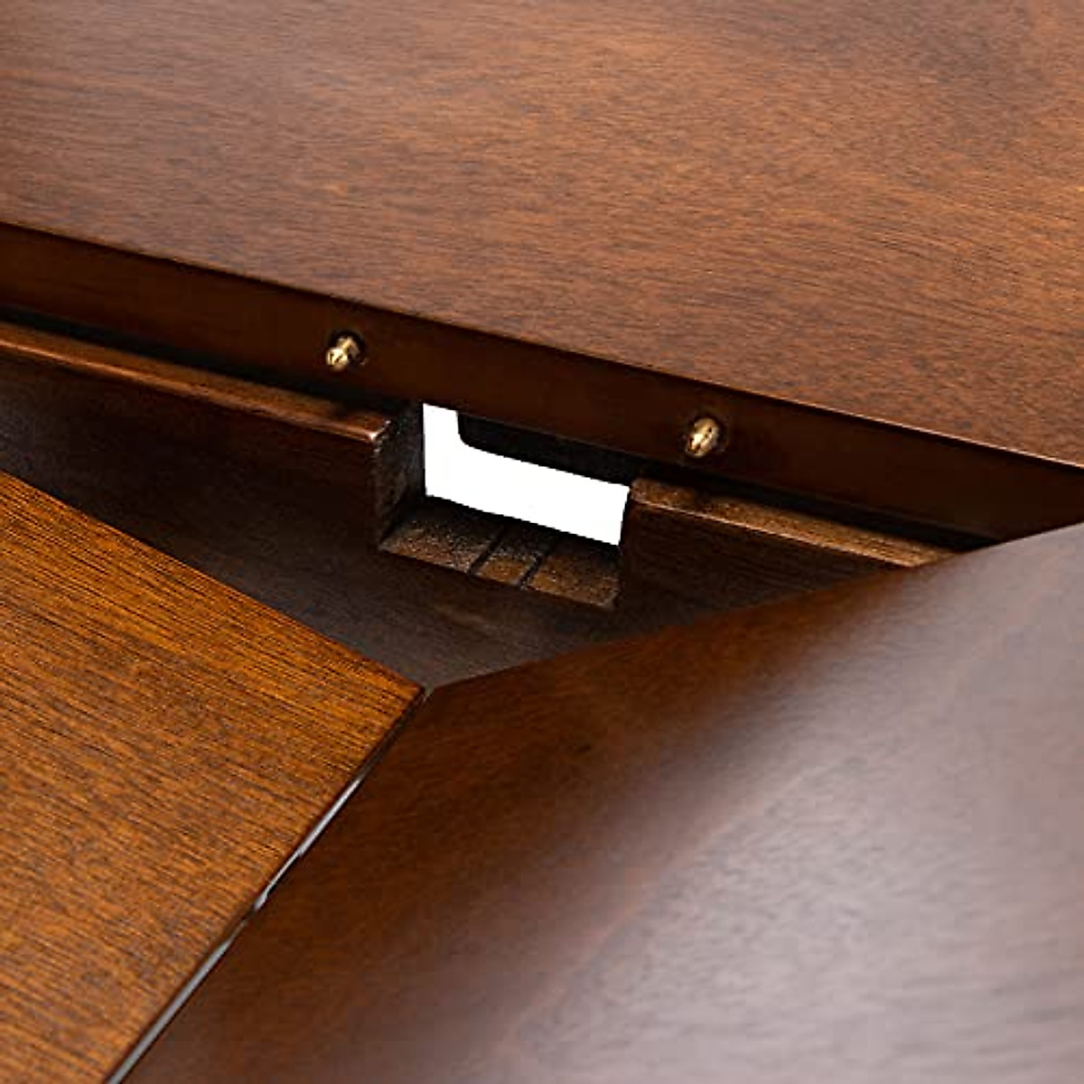 SAFAVIEH Home Collection Varda Walnut Manual Extension Dining Room Table