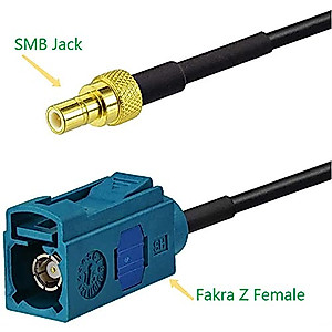 Bingfu Vehicle Car Satellite Radio Antenna Adapter Cable,15cm 6 inch Fakra Z Female to SMB Jack Coaxial Pigtail Cable Compatible with Car Truck SUV Sirius XM Satellite Radio Stereo Receiver Tuner