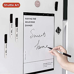 Shuttle Art Dry Erase Markers, 15 Pack Black Magnetic Whiteboard Markers with Erase,Fine Point Dry Erase Markers Perfect For Writing on Whiteboards, Dry-Erase Boards,Mirrors for School Office Home