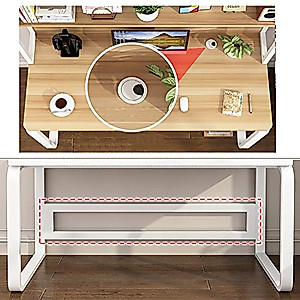 47inch Computer Desk with Hutch and Bookshelf,Modern Writing Table Gaming Desk with Space Saving Design,Large Home Office Workstationwith Desk