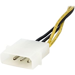 StarTech.com 6 Inch 4 Pin to 8 Pin EPS Power Adapter with LP4 - F/M - ATX to EPS Power Adapter (EPS48ADAP), Black