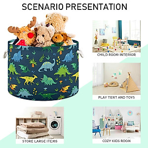 DOMIKING Large Basket for Toys Dinosaur Storage Bin Box Organizer Basket for Laundry Hamper, Kid's Room, Baby & Dog Toy