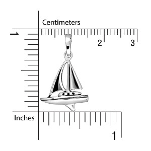 WithLoveSilver 925 Sterling Silver Yacht Sea Ship Sailboat Pendant
