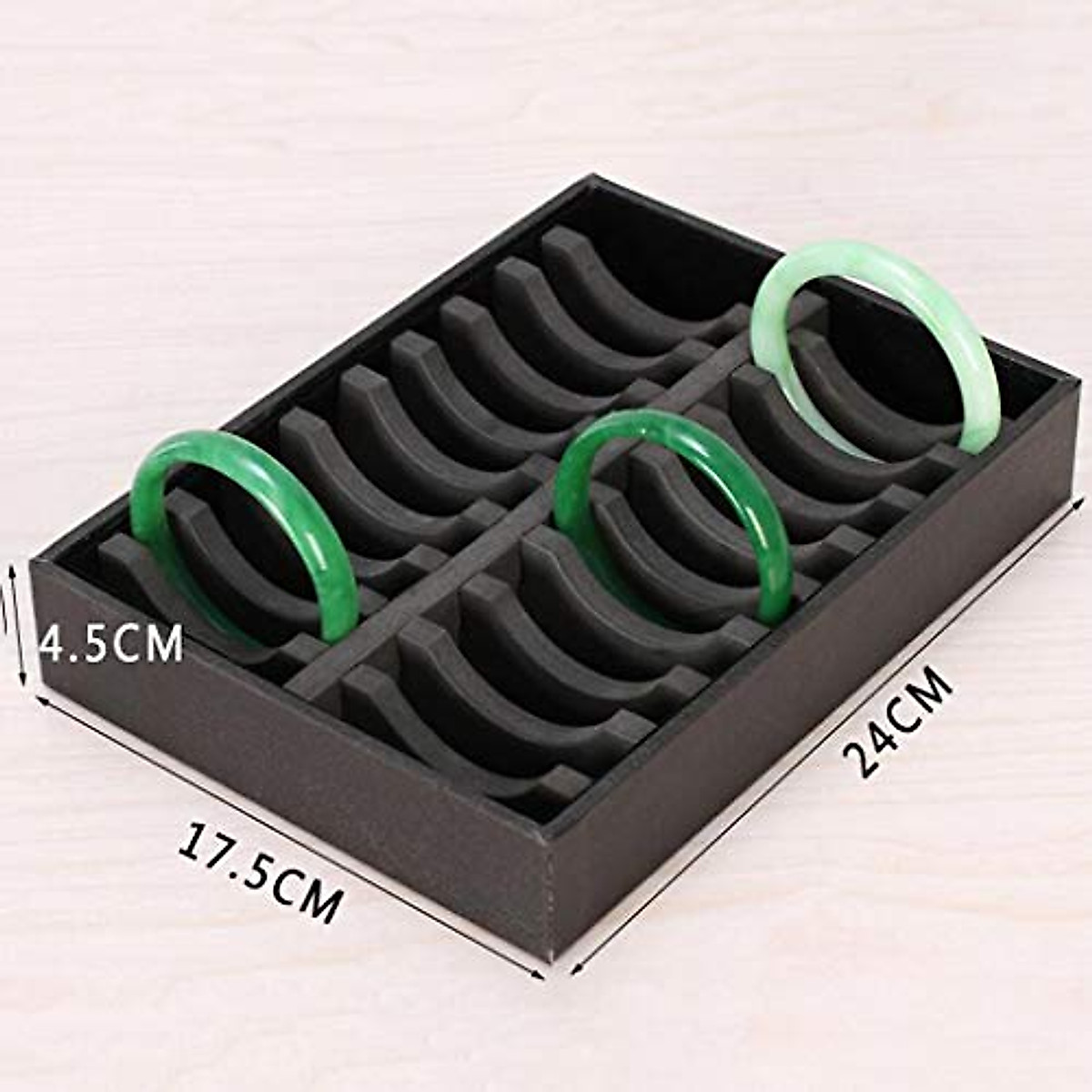 Fityle 20 Slots Bracelet Bangle Holder Jewelry Display Storage Showcase Box Tray - Black