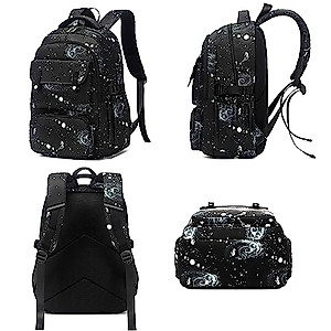 Createy Boys Backpack, Galaxy Backpack for Boys School bags Elementary Bookbags Teens Backpack with Lunch Bag Pencil Case