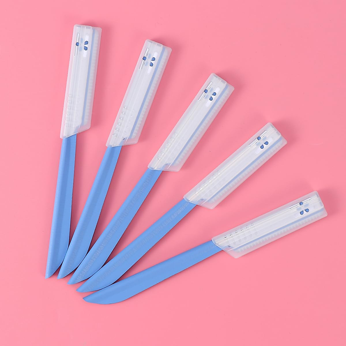 Tinksky 5pcs Eyebrow Shaper Razor Trimmer Shaver Hair Remover Set (Blue)
