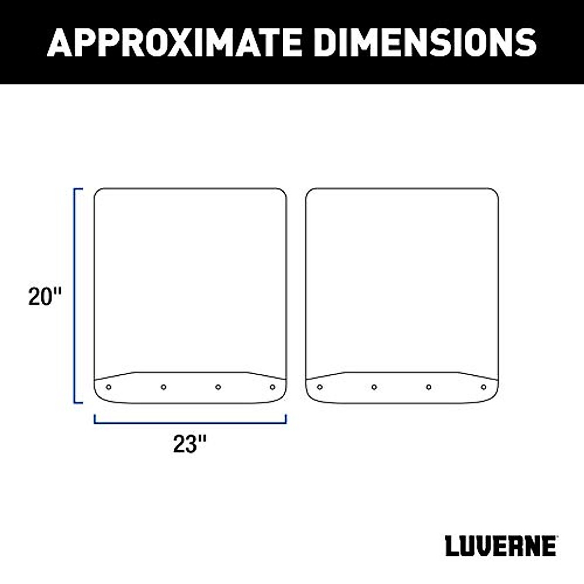 LUVERNE 251124 Rear Dually 20-Inch x 23-Inch Textured Rubber Mud Guards, Select Ford F-350, F-450 Super Duty , Black